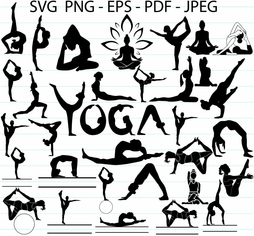 Yoga Svg Bundle, Yoga Mom, Yoga Silhouette, Yoga Png, Yoga Pose ...
