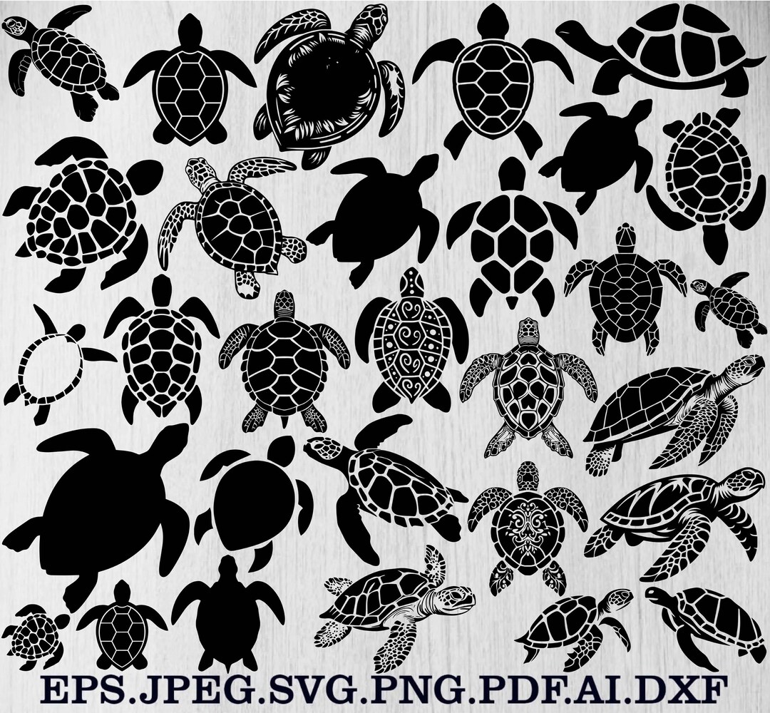 Sea Turtle Svg Bundle, Sea Turtle Clipart, Sea Turtle Cut Files, Sea ...