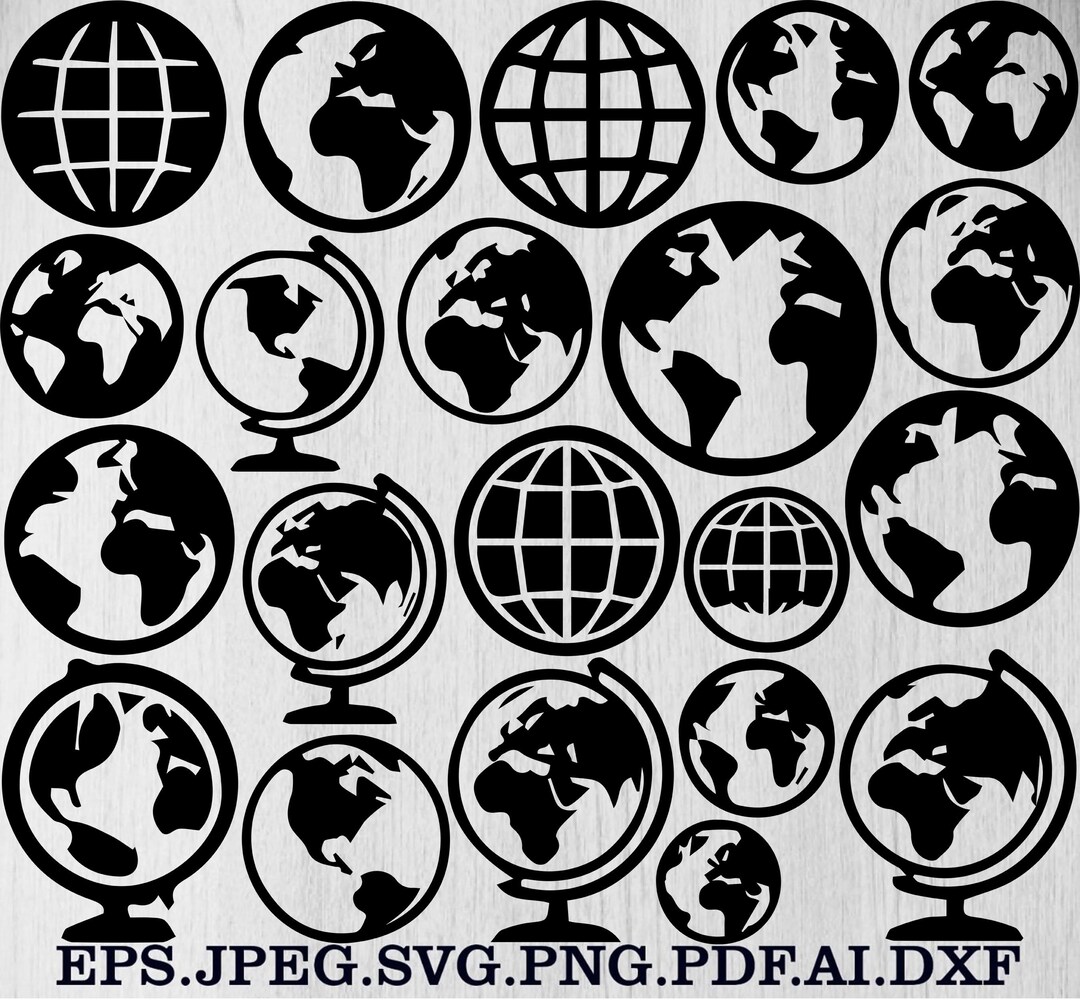Globe Svg Bundle, Globe Png Bundle, Globe Clipart, Globe Cut Files for ...