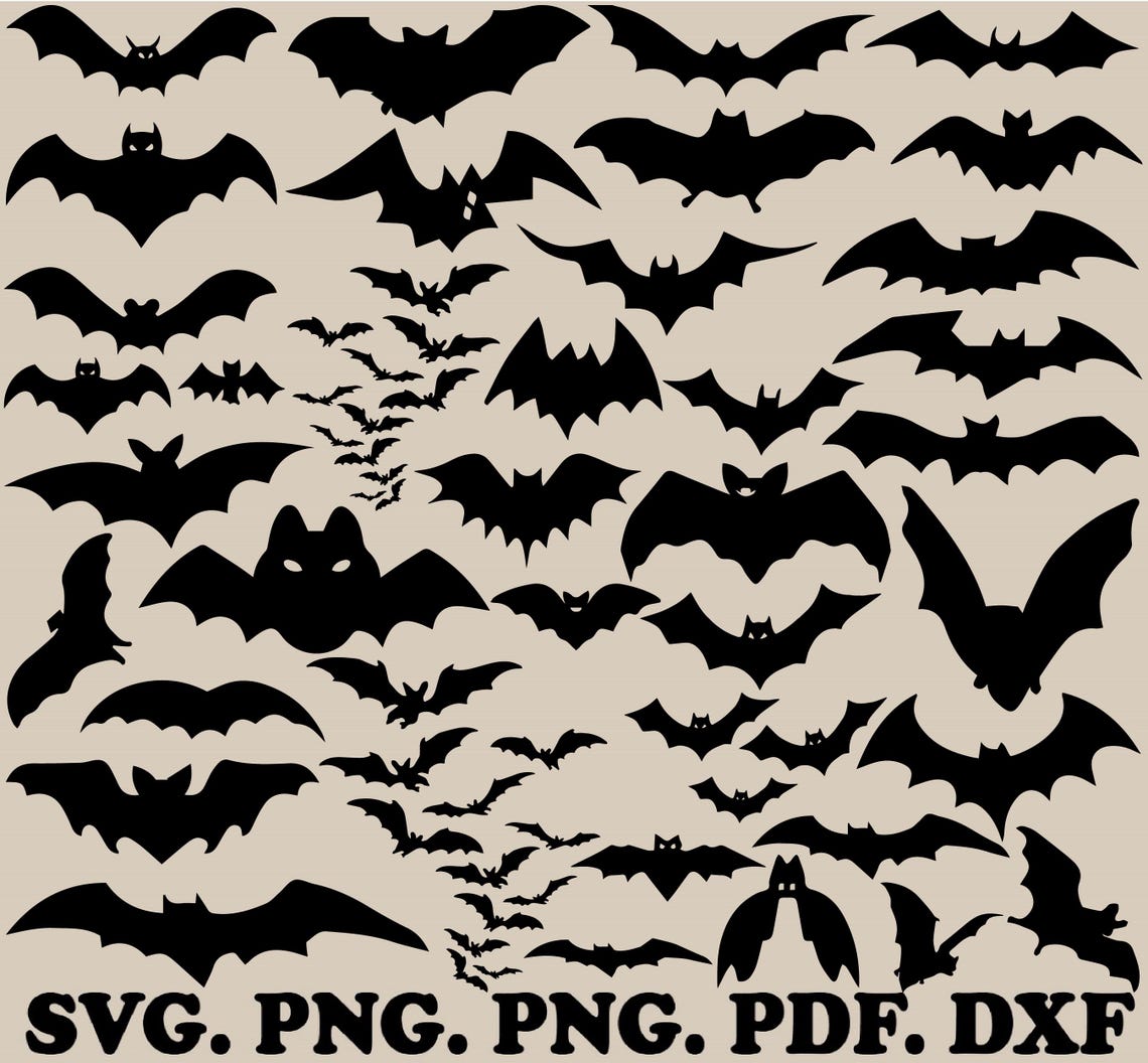 Bat Svg Bundle, Halloween Svg Bundle, Bat Clipart, Bat Cut Files for ...