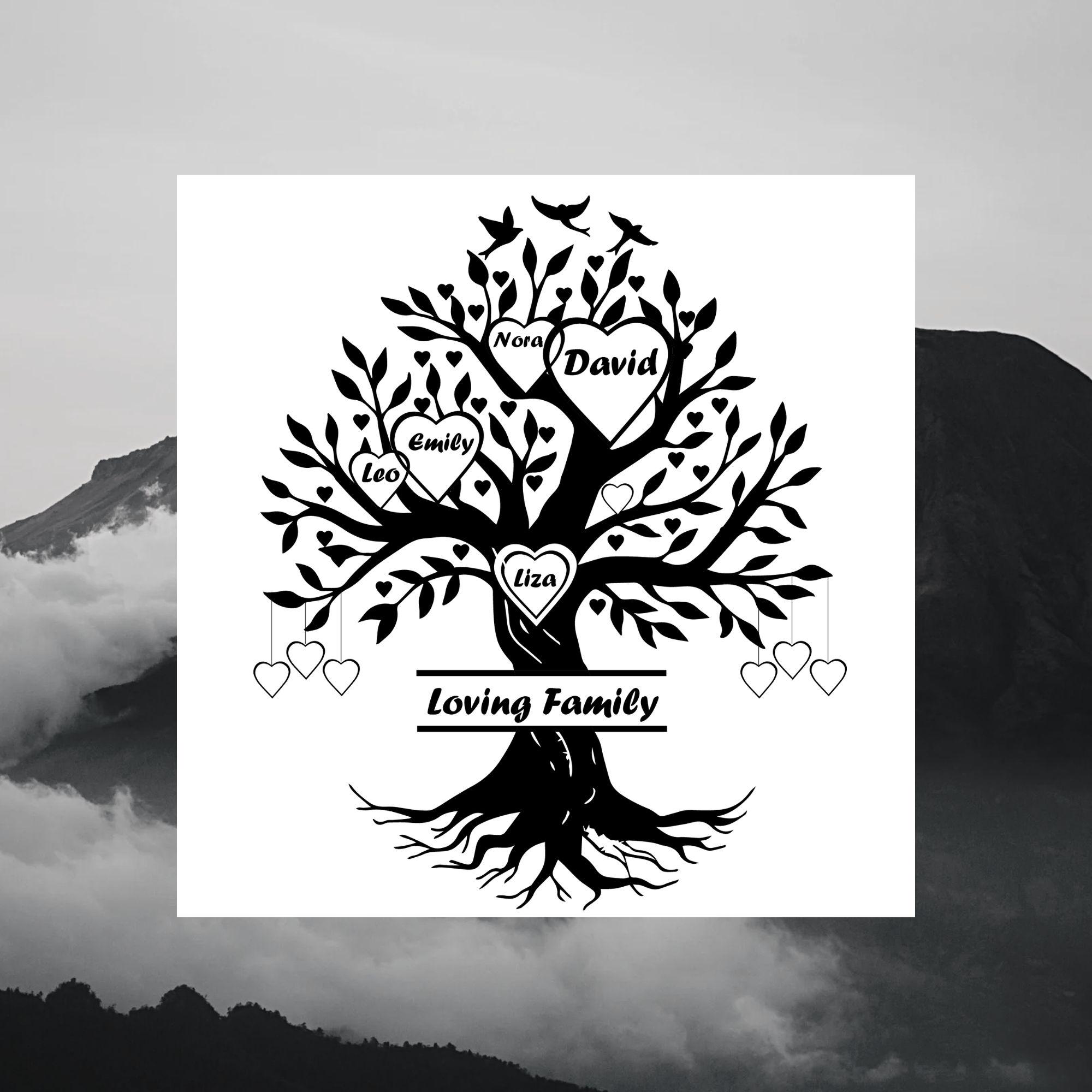 Family Tree Svg Bundle 2-16 Members, Tree of Life Svg, Family Svg ...