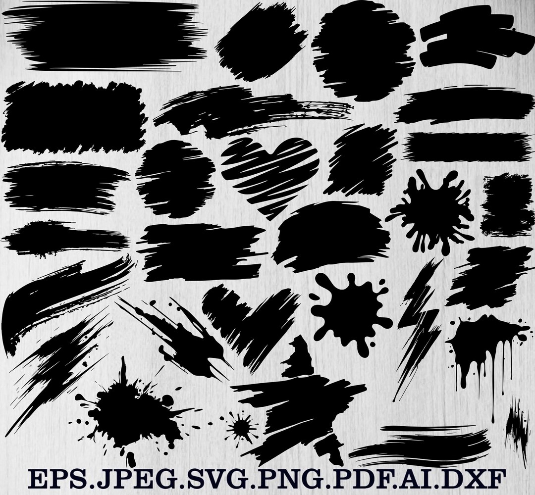 Paint Brush Stroke Svg Bundle, Brush Stroke Clipart, Paint Stroke Svg ...