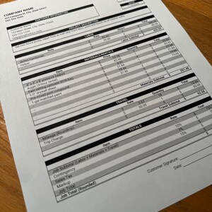 Service Estimate Excel Template - Customizable Fee Calculator ...