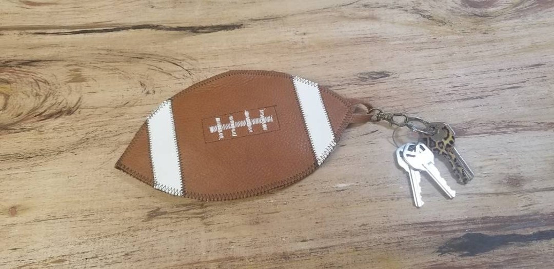 Leather Football Coin Purse Upcycled One of a Kind Key - Etsy