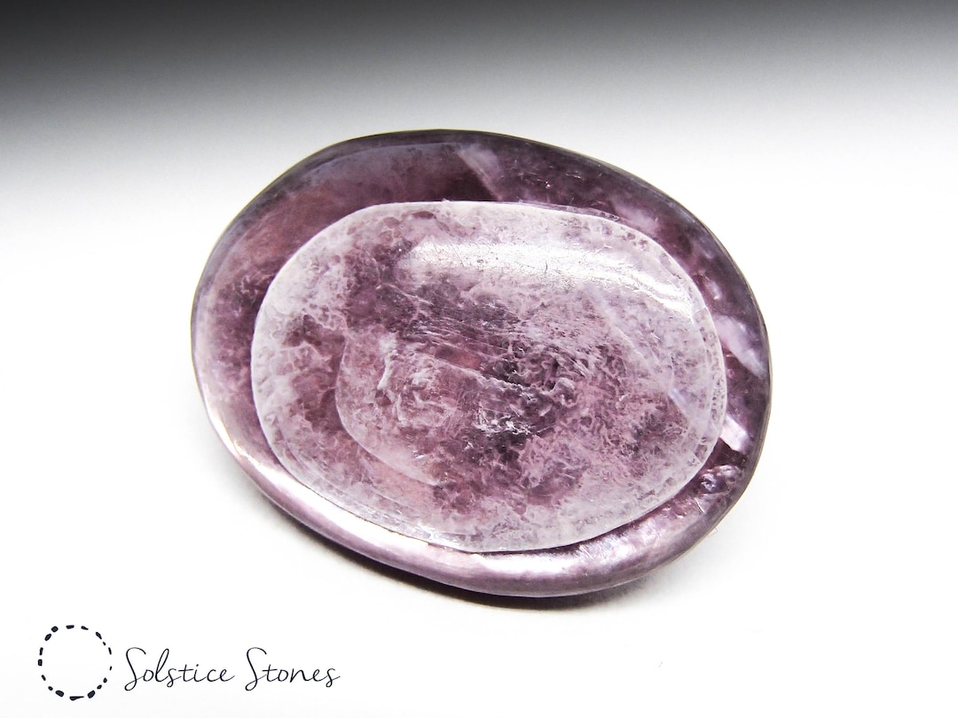 Lovely Gem LEPIDOLITE Crystal, Small Oval Palm Stone, High Quality ...
