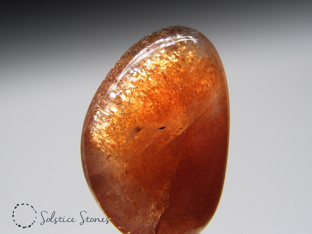 Small Iridescent SUNSTONE Tumbled Stone, Oligoclase Feldspar Crystal ...