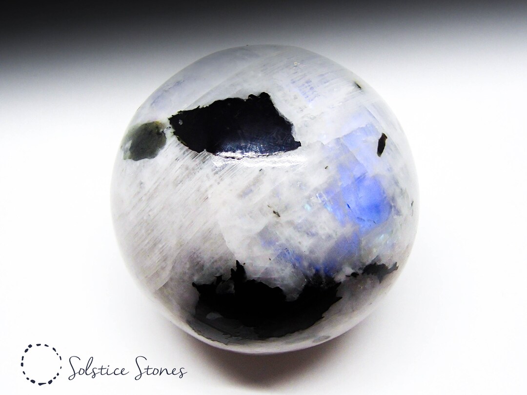 Large RAINBOW MOONSTONE Sphere W/ Blue Schiller, Polished Crystal Ball ...