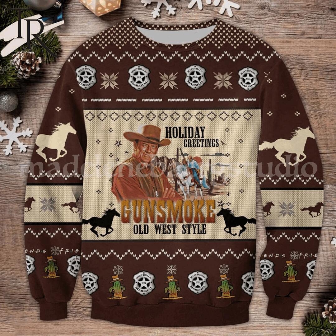 Gunsmoke Old West Style Ugly Christmas Sweater, Matt Dillon Holiday ...