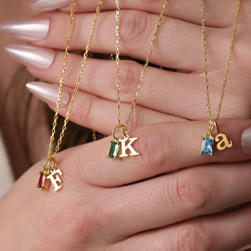 Initial Necklace - Etsy