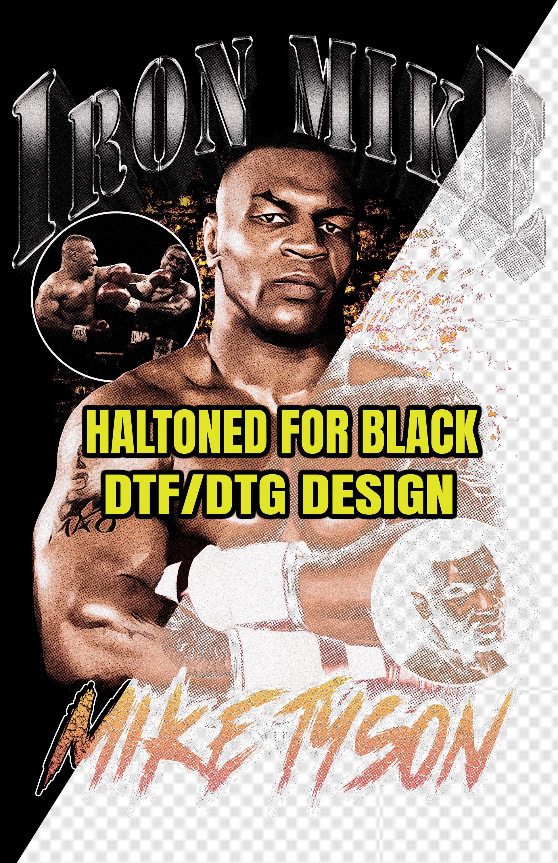 Mike Tyson DTF Design (halftoned for Black Garments) - Etsy