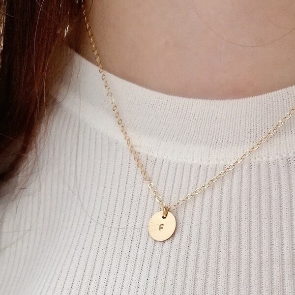 Initial Disc Pendant - Etsy UK