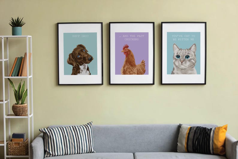 Dog Pun Illustration - Ruff Day? Printable Wall Art - Cute Animal Decor ...