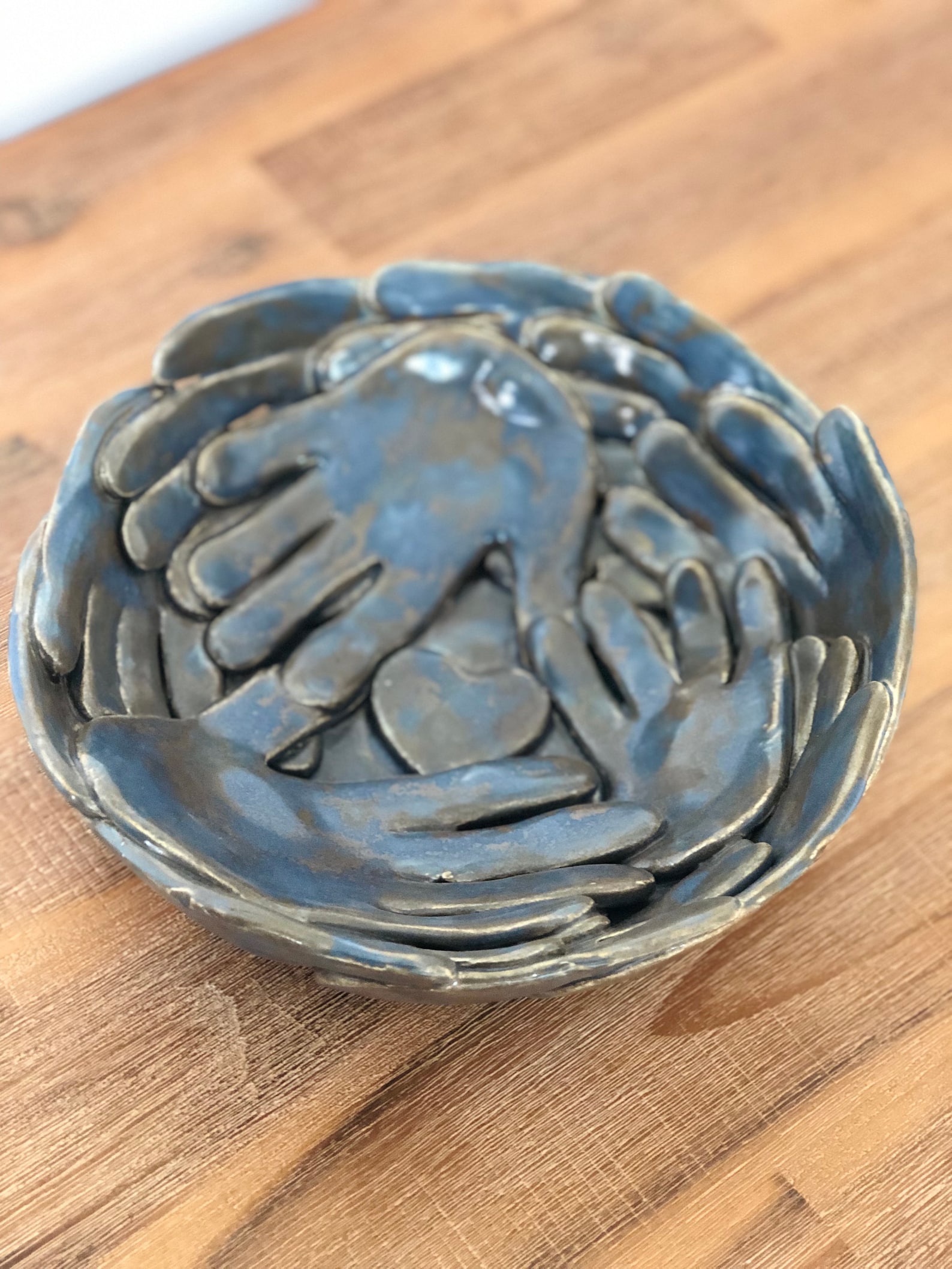 Custom Hand Print Bowl Clay Ceramic Hand Built Wedding - Etsy