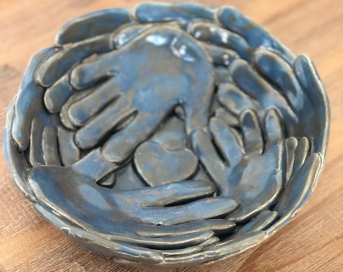Custom Hand Print Bowl, Clay, Ceramic, Hand Built, Wedding Gift ...