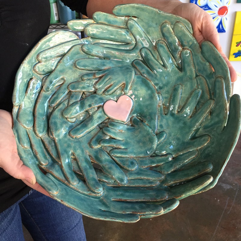 Handprints in Clay - Etsy