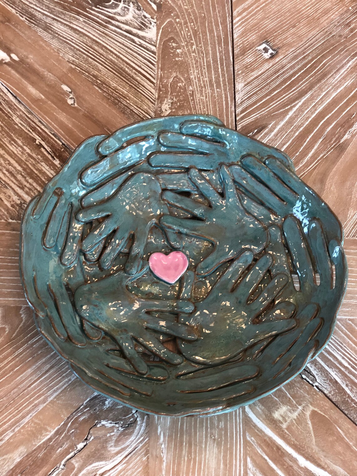 Custom Hand Print Bowl Clay Ceramic Hand Built Wedding - Etsy