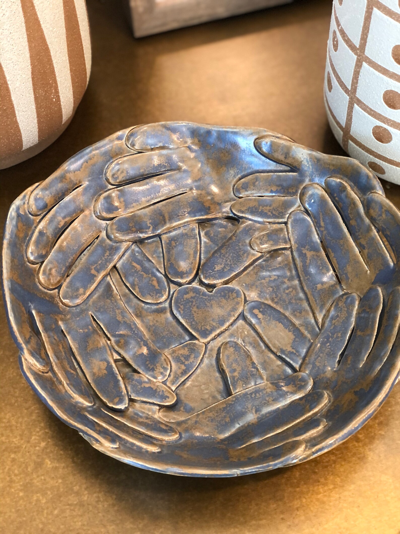 Your Childs Hand Prints Custom Hand Print Bowl Clay | Etsy