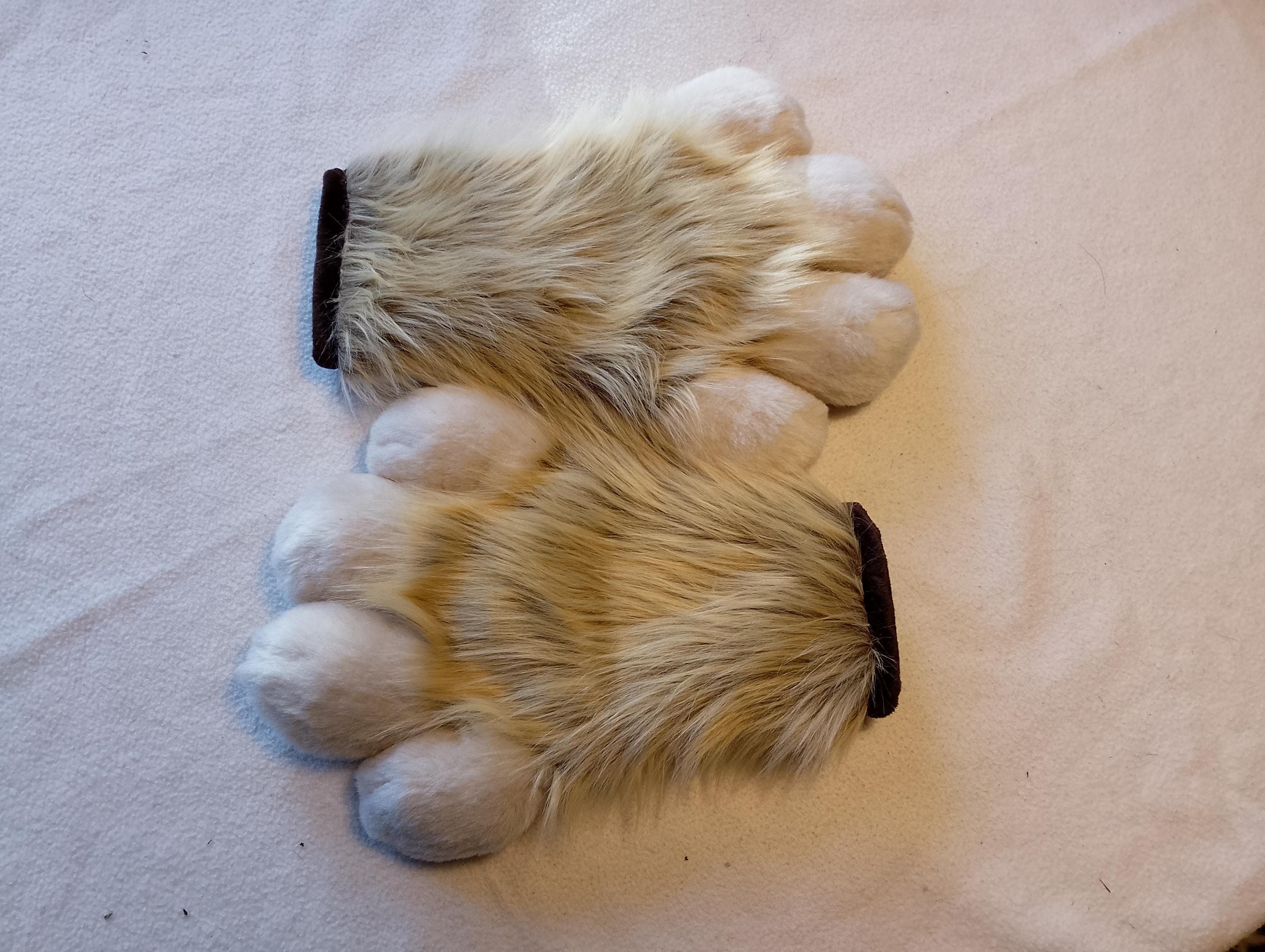 Beige and Brown Four Finger Puffy Paws - Etsy