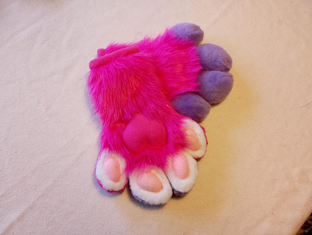 Pink, Purple and White Fursuit Puffy Paws - Etsy