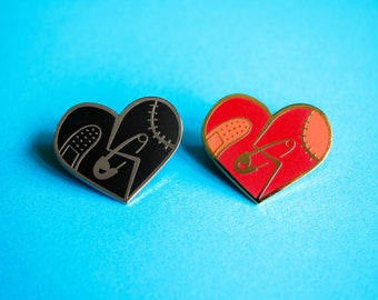 Geo Glitter Heart Enamel Pin - Etsy