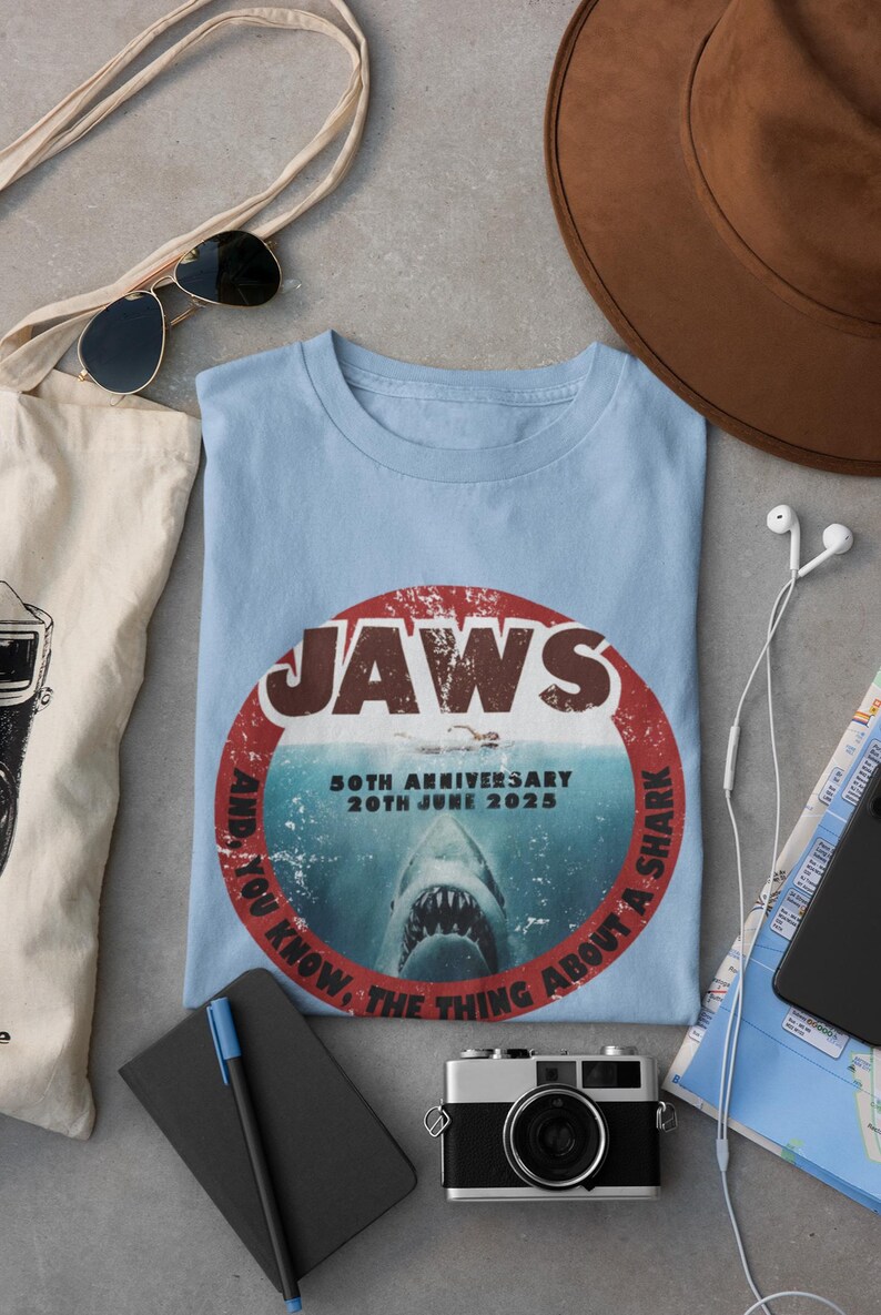 Shark Jaws 50th Movie Anniversary, Movie Lover Shirt, Amity Island ...