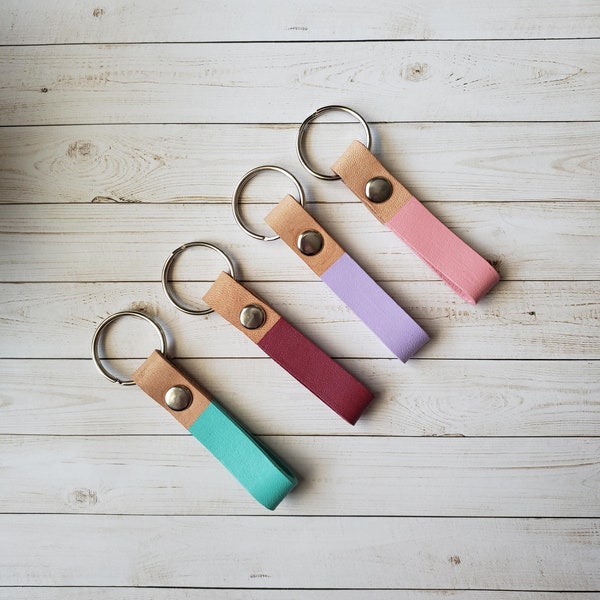 Leather Keychain - Etsy