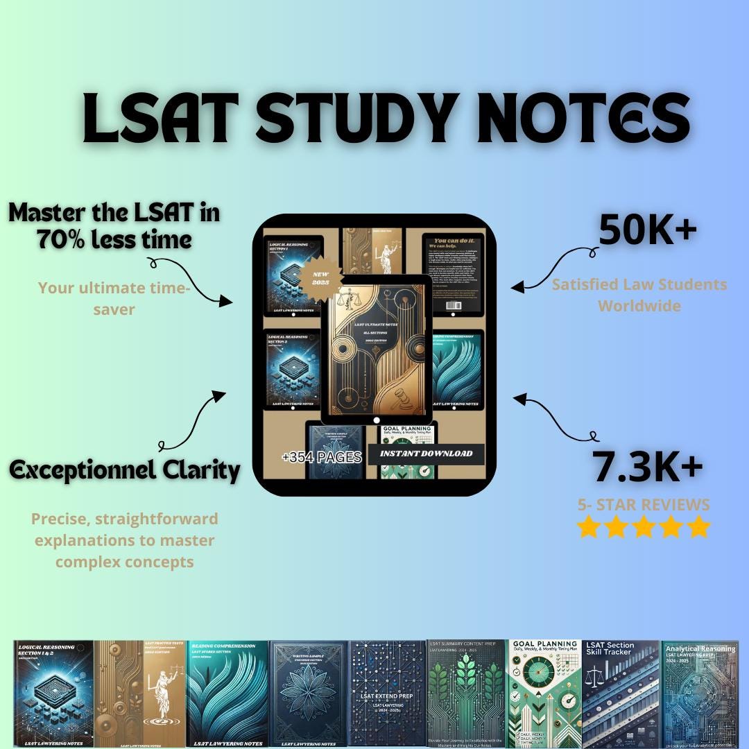 LSAT Study Guide New and Updated 2025 Complete Notes - Etsy