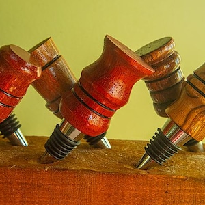 Handmade Wooden Wine Bottle Stoppers Hand Turned From Exotic Wood With ...