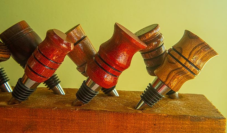 Handmade Wooden Wine Bottle Stoppers Hand Turned From Exotic Wood With ...