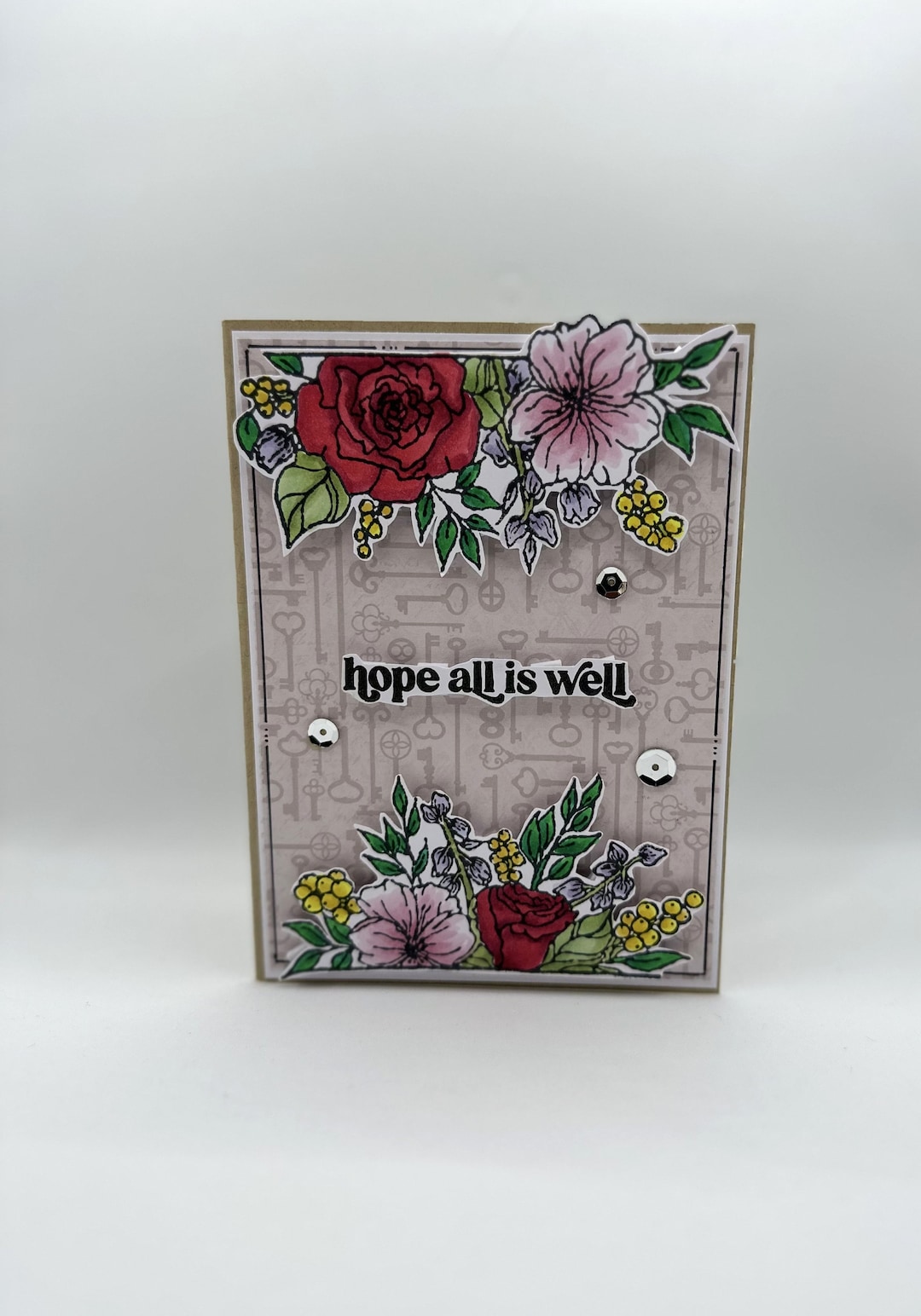 All Occasion Card - Checking in - Hope All is Well - Floral - Get Well ...