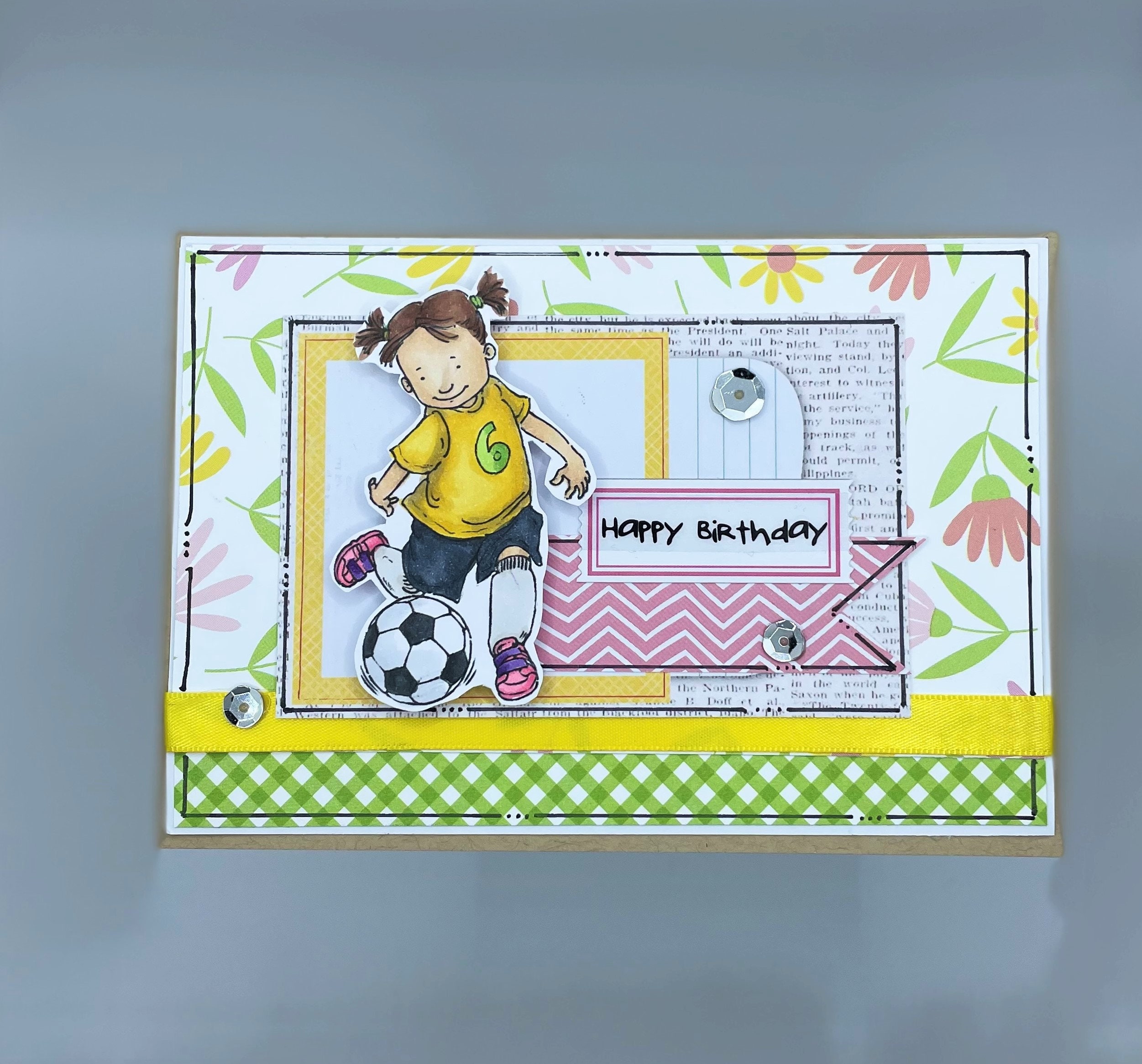 Birthday Card - Tween Girl - Soccer- Happy Birthday - Greeting Card ...