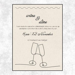 Dinner Party Invitation & Menu - Etsy