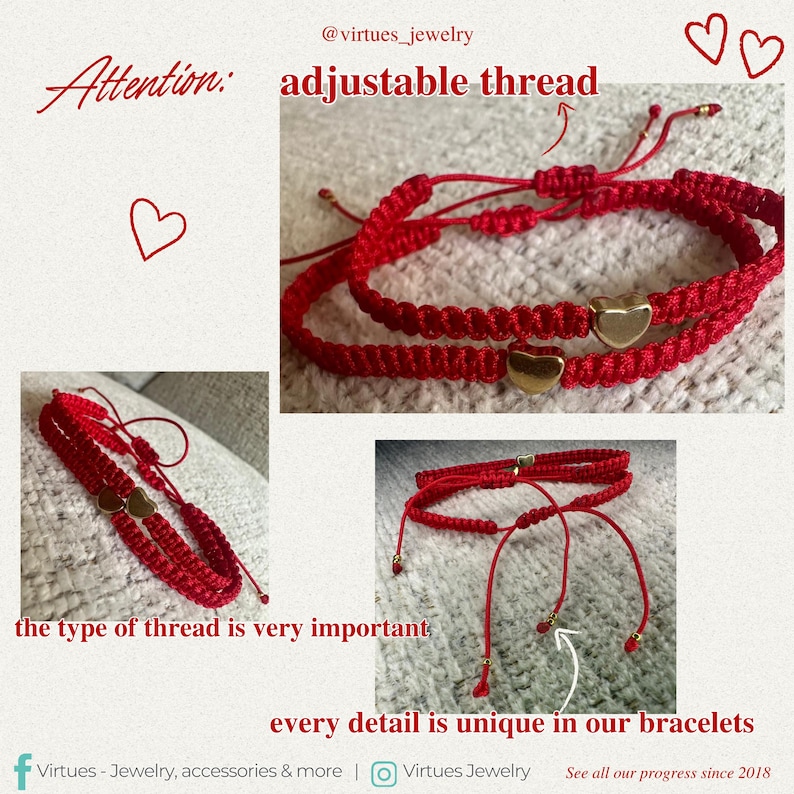 Couples Bracelet Set / Red String of Fate / Love Bracelet / Bracelet of ...