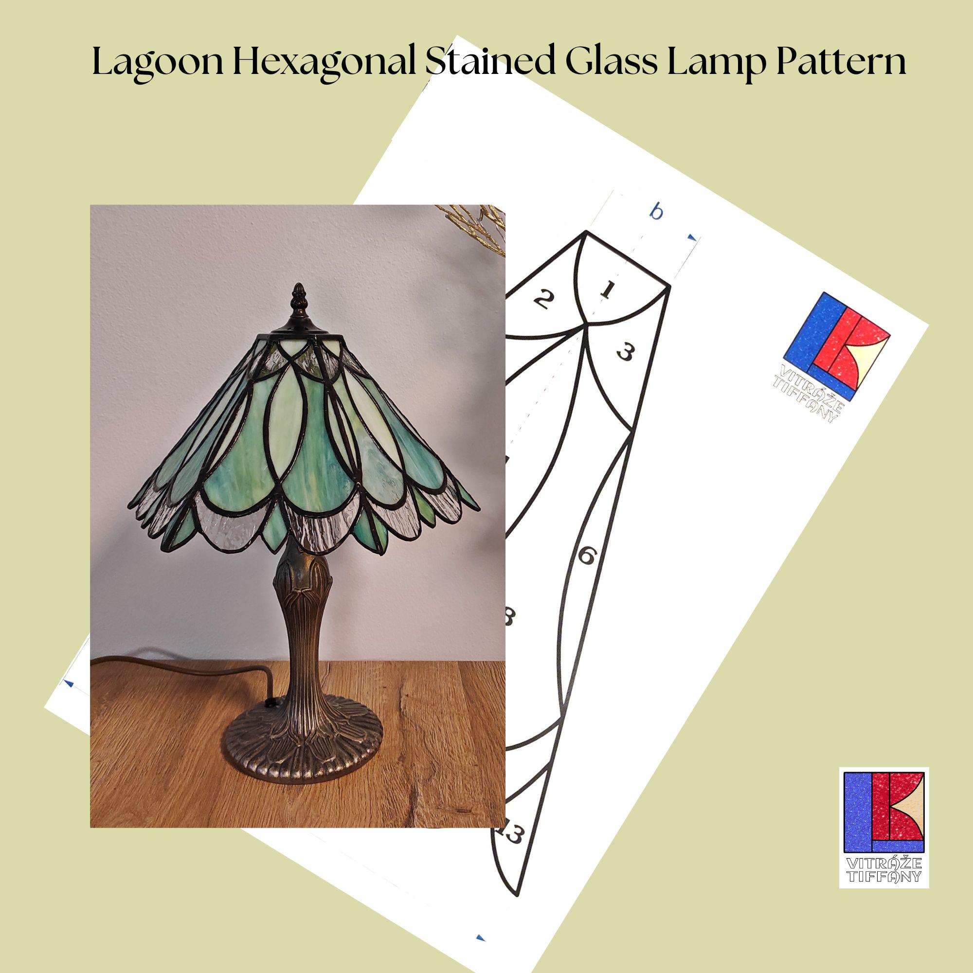 PDF Pattern for Stained Glass Hexagonal Lamp 'lagoon' – Tiffany ...