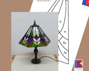 PDF Pattern for Four-sided Stained Glass Lamp "artdeco" – Tiffany ...