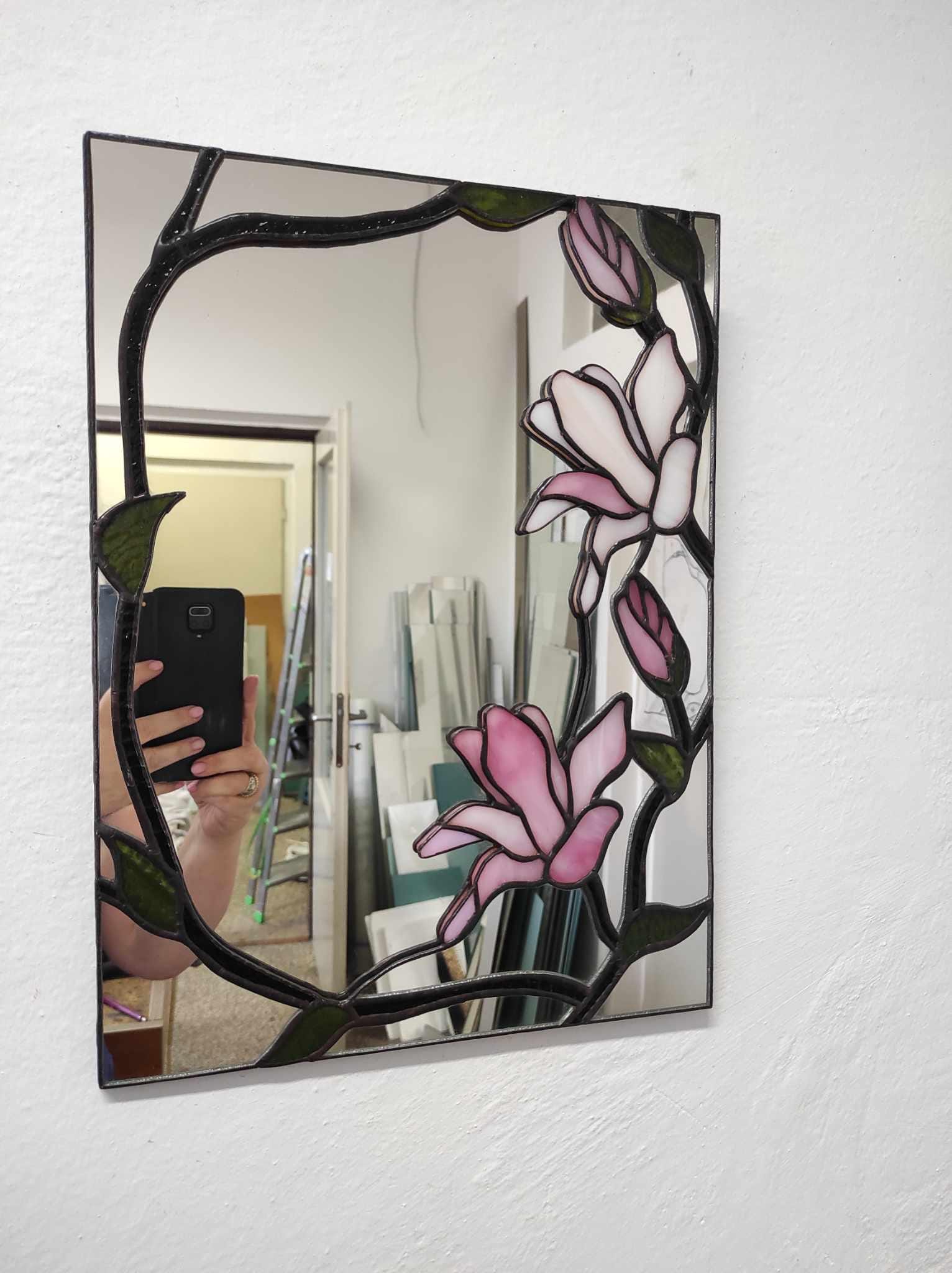 PDF Pattern for Stained Glass Mirror Magnolia – Tiffany Technique ...