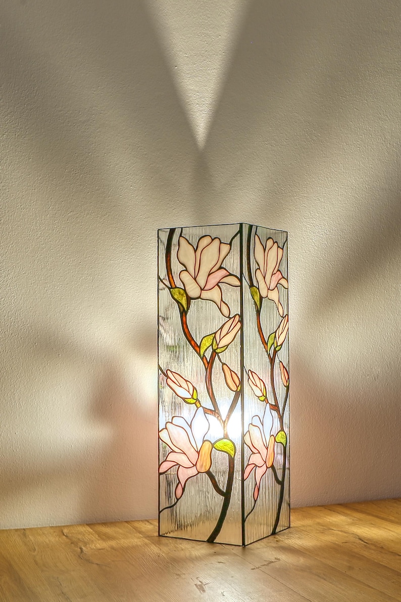 PDF Pattern for Four-sided Stained Glass Lamp "magnolia" – Tiffany ...