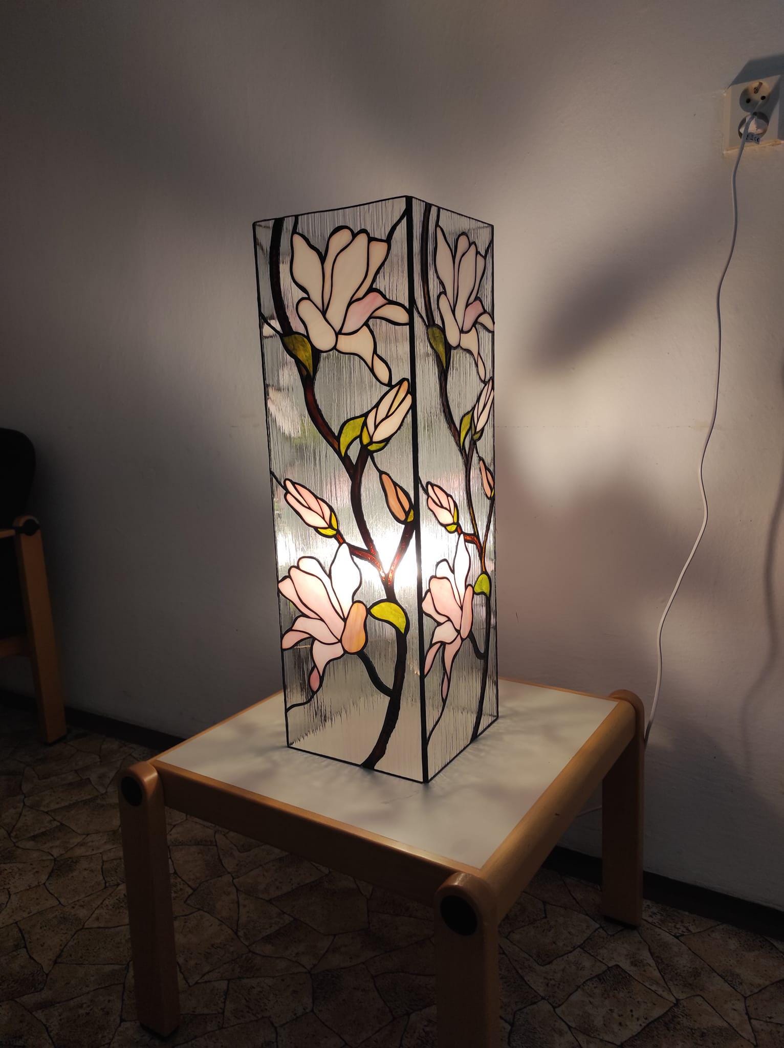PDF Pattern for Four-sided Stained Glass Lamp "magnolia" – Tiffany ...