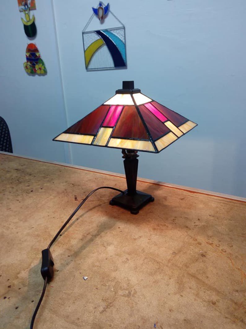 PDF Pattern for Four-sided Stained Glass Lamp "artdeco" – Tiffany ...