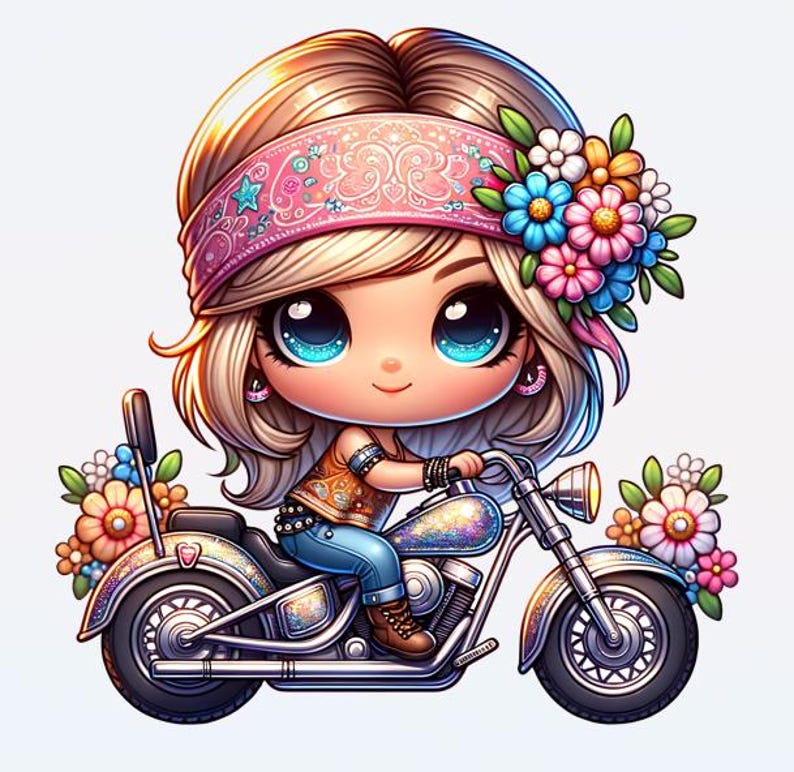 Motorcycle Girl PNG Girl Sublimation Designs Motorcycle Girl PNG ...
