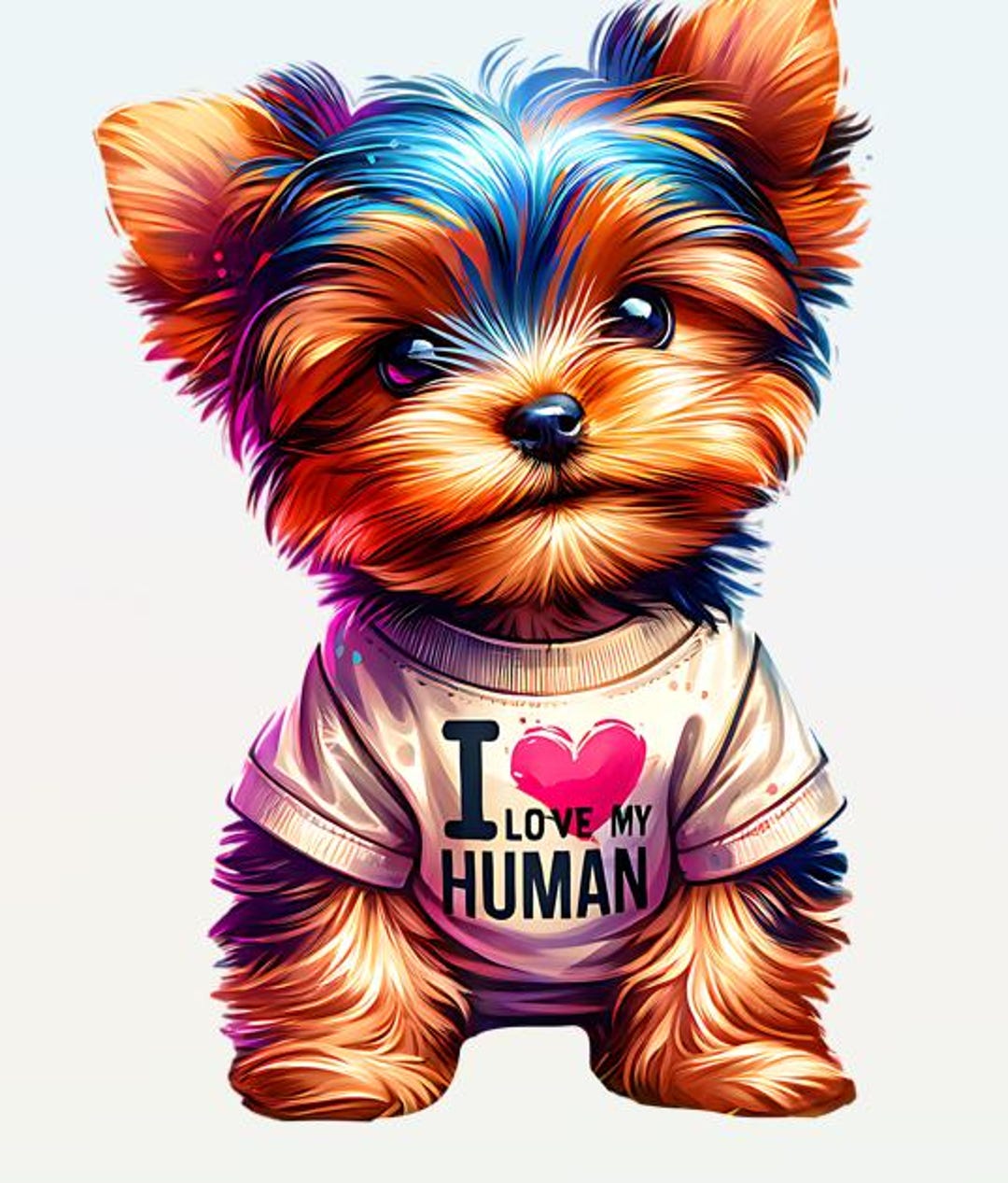 Yorkie I Love My Human PNG Digital Download Graphic Puppy Sublimation ...