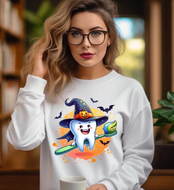 Halloween Witch Tooth on a Tooth Brush PNG Digital Download Graphic ...