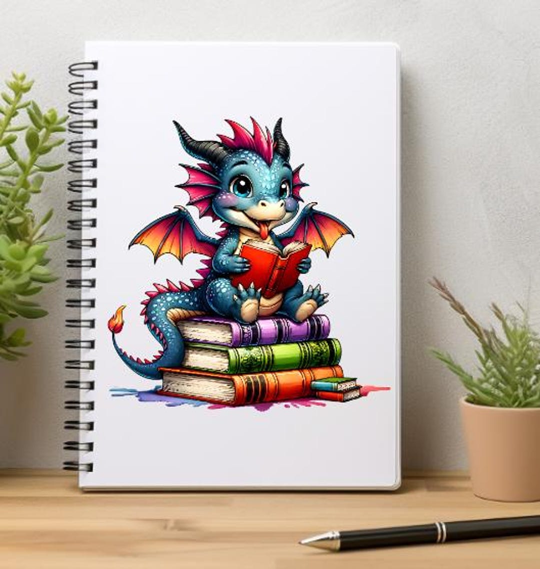 Bookish Dragon PNG Graphic Baby Dragon Sublimation Graphic Fairytale ...