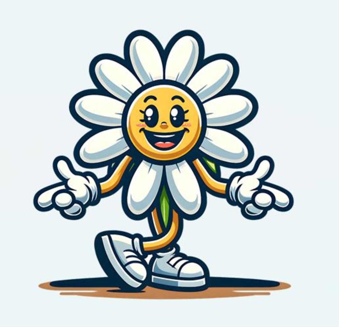 Daisy Mascot Style PNG Graphic | Daisy Clip Art | Instant Download - Etsy