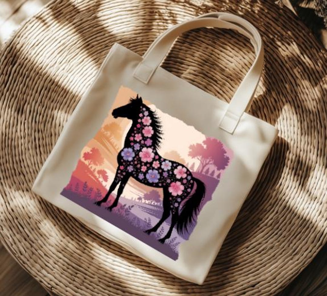 Floral Horse Silhouette PNG Digital Download Graphic Cute Horse ...