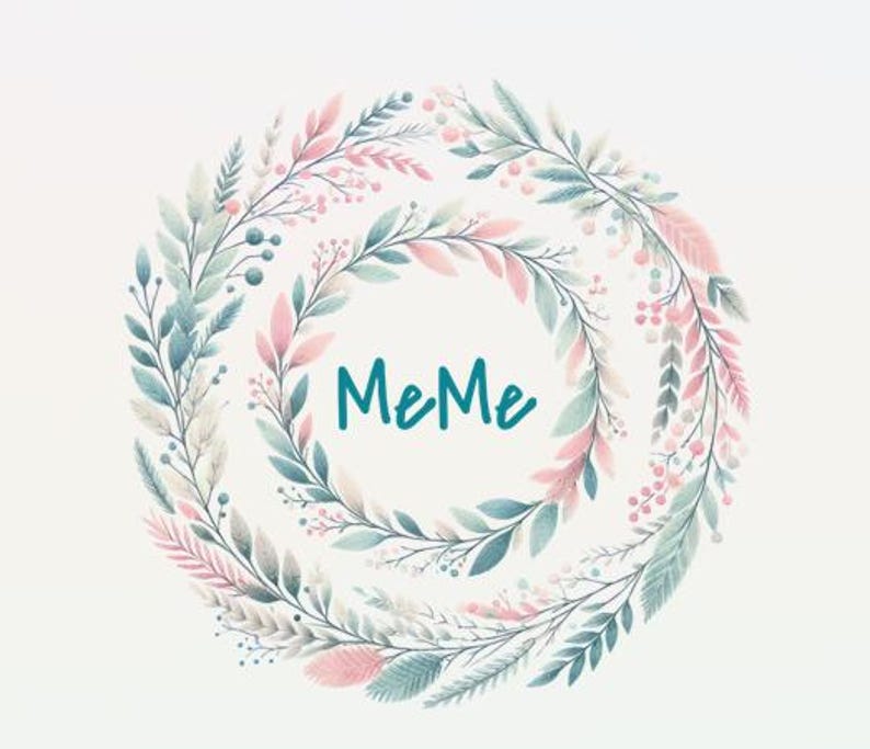 Meme Boho Flower Wreath PNG Digital Download Graphic - Etsy
