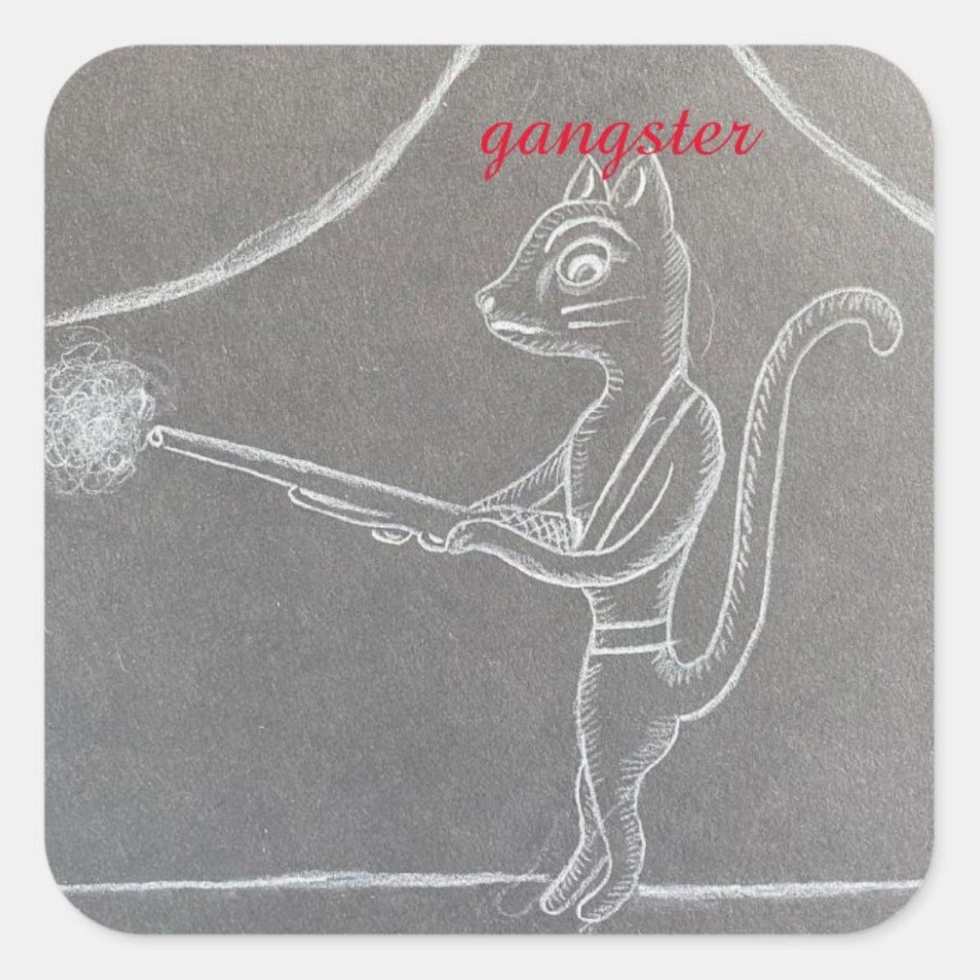 Gangster Cat With Gun Sticker Set - Etsy