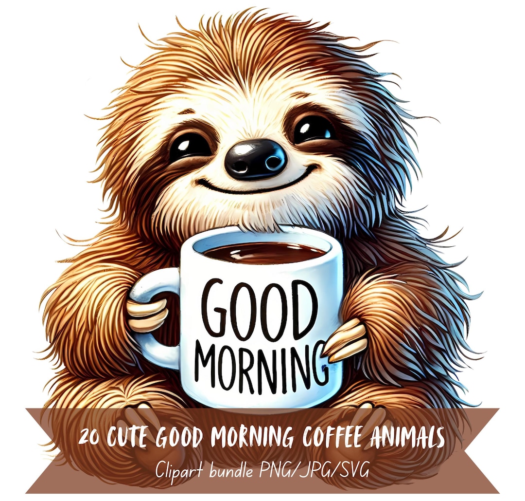 Cute Coffee Animal Clipart Bundle Coffee Graphics Funny Relatable Clip ...