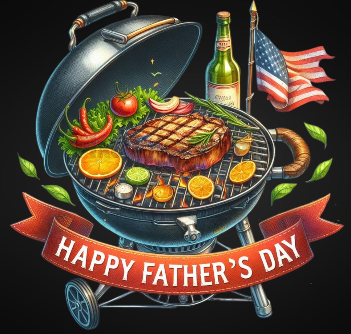 Happy Fathers Day Grills Clipart Bundle, Barbecue Watercolor Graphics ...
