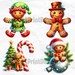 Cute Xmas Gingerbread Clip Art Bundle, Watercolor Images, Transparent ...